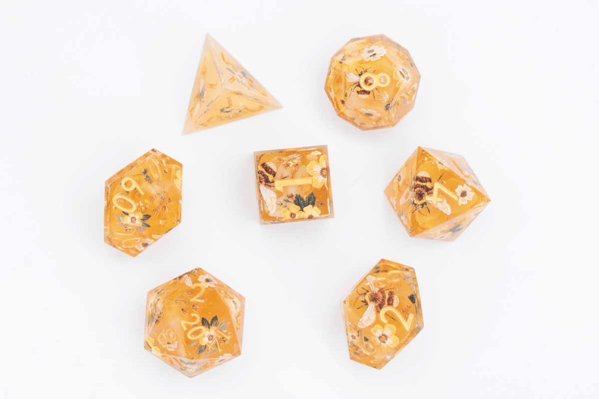Honey Bee Sharp Edge Dnd Dice Set