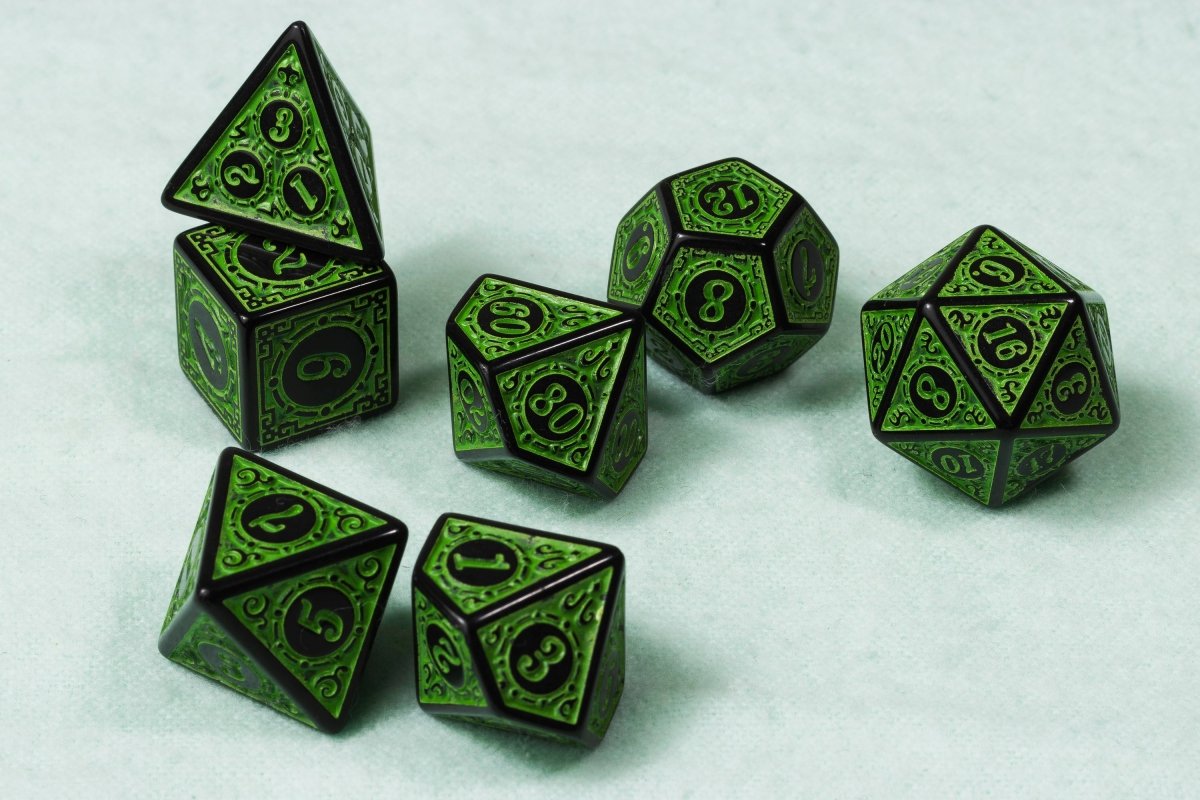 Magic Burst Green Dnd Dice Set